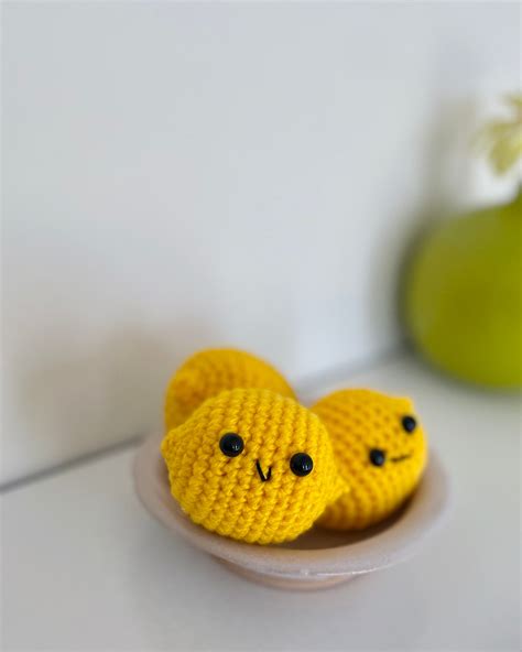 Lemon Crochet Amigurumi Stress Ball Scented Stress Ball Plushies Play