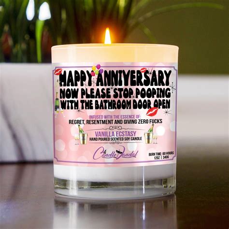 Funny Wedding Happy Anniversary Candle Now Please Stop Etsy