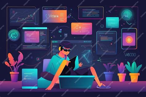 Premium Photo Virtual Hackathon Or Coding Challenge Vector Flat Style