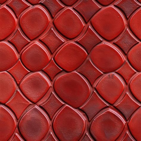 Premium Ai Image Closeup Of A Red Tile Texture With A Bold Pattern
