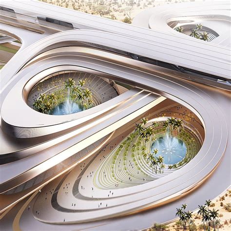 Nucleus The Hyperloop Desert Campus By Visualization Futuristic Architecture Floating