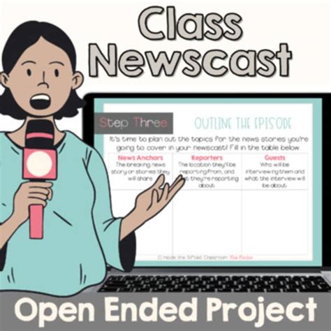 Classroom Newscast Open Ended Class News Show Project No Prep Digital Print