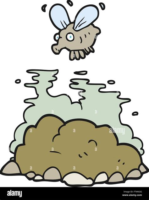 Freehand Drawn Cartoon Fly And Manure Stock Vector Image Art Alamy