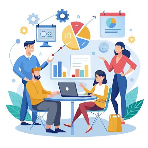 Team Collaborates On Data Analysis With Charts Graphs Premium Ai