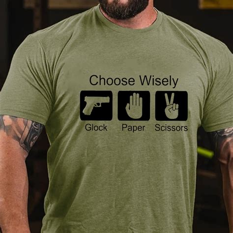 Choose Wisely Glock Paper Scissors T Shirt