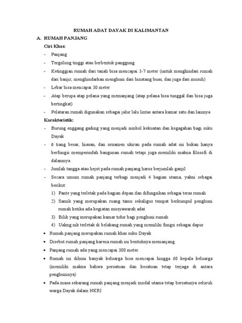 Rumah Adat Dayak Di Kalimantan Pdf