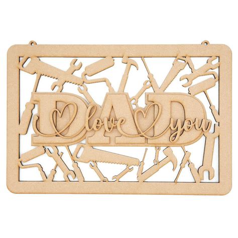 Layered I Love You Dad Hanging Plaque Craft Shapes Direct