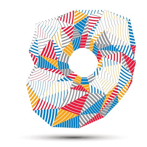 Premium Vector Spatial Vector Colorful Object Isolated 3d Technology Figure With Geometric Lines