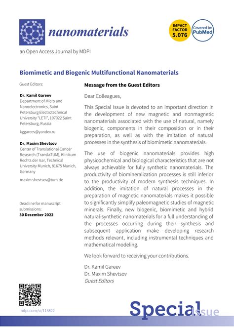 Pdf Biomimetic And Biogenic Multifunctional Nanomaterials