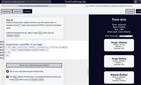 Build Football Team Cards Javascript The Freecodecamp Forum