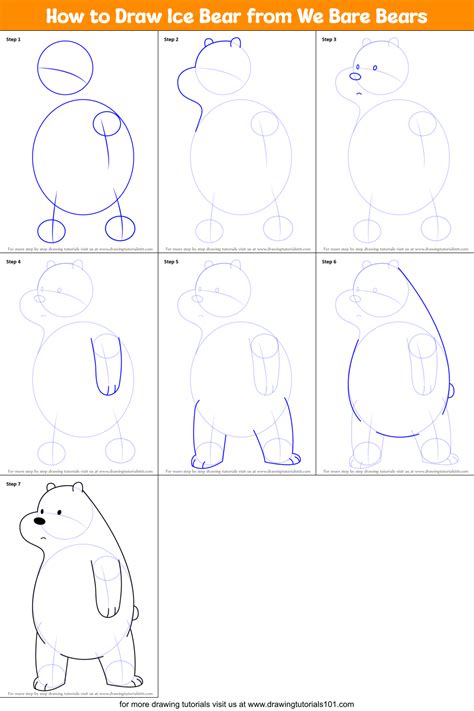 How To Draw Ice Bear From We Bare Bears We Bare Bears Step By Step