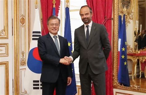 문 대통령 佛필리프 총리 면담eu 철강 세이프가드 양국 교역 영향 안 줘야 아주경제