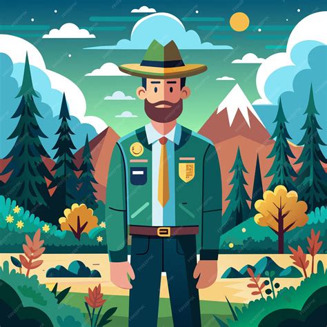 Premium Vector Park Ranger Vector Illustration Flat Style Outdoor