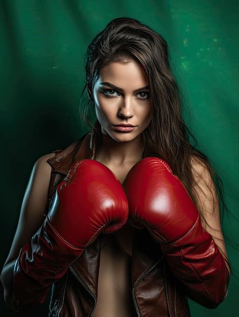 Premium Ai Image A Woman Wearing Boxing Gloves