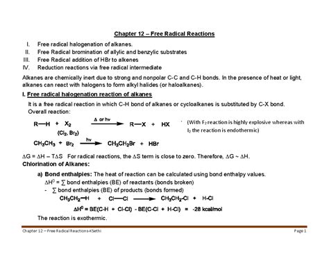 Chapter12 Chapter 12 Free Radical Reactions Chapter 12 Free