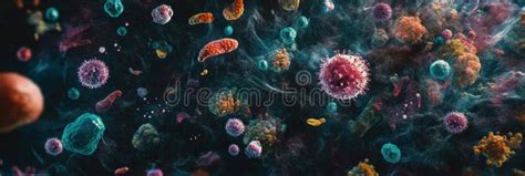 Exploration Of Diverse Bacteria And Microbes In A Vibrant Ecosystem Showcasing Various Shapes