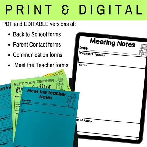 Teacher Organization Forms Made Easy Kristen Sullins Teaching