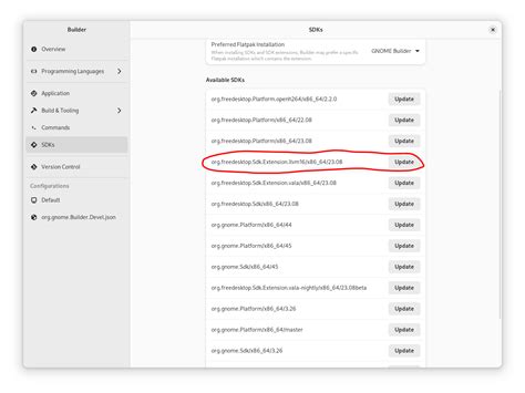 builder doesn t find installed sdk explained in comments r gnome