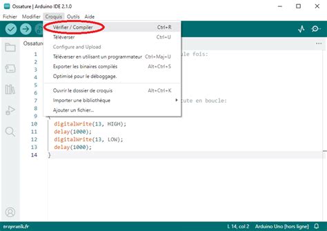 comment écrire un programme sous arduino tropratik