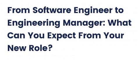 From Software Engineer To Software Engineering Manager By Anselm