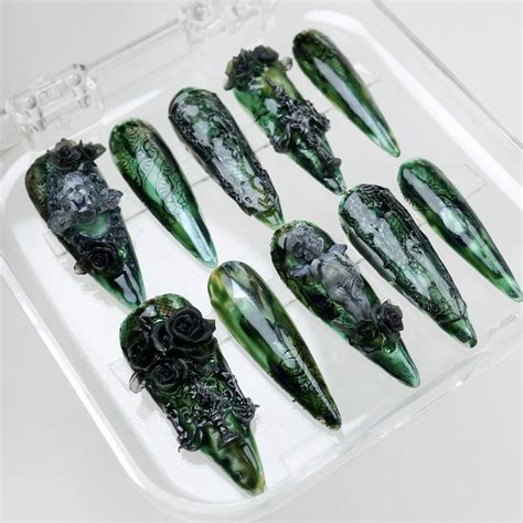 Jade Phantom Press On Nails Donailsart Donails