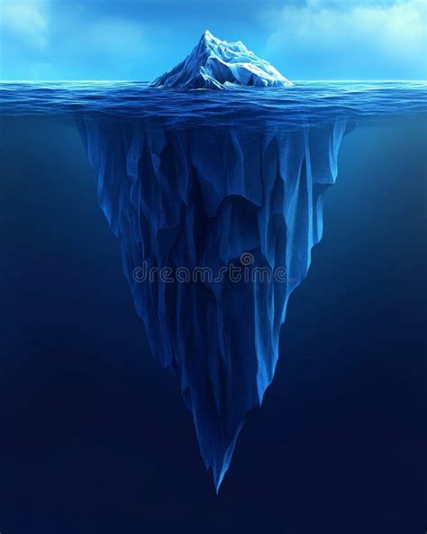 In The Water A Big Ice Block Is Mirrored Presenting An Image Of A Frozen Landscape With A Blue