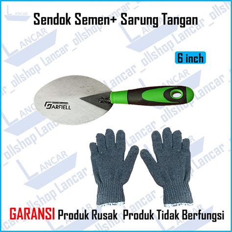 Sendok Tembok 6 Inci Gagang Fiber Karet Sendok Semen 6 Cetok Bulat