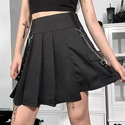 2021 Goth Dark Sexy Gothic Mini Skirts Black Grunge Punk Style Pleated