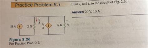 Solved Practice Problem Find V And I In The Circuit Of Chegg Com
