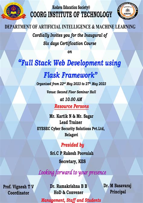 Six Days Certification Course On “full Stack Web Development Using