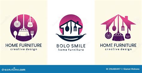 Home Furnishings Or Kitchenware Logo Illustration Design Stock Vector