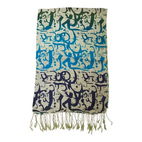 Scarf Printed Viscose Arabic Calligraphy Hijab Size 70 X 200 Cms At