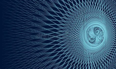 Abstract Linear Black And White Spiral Background Stock Vector