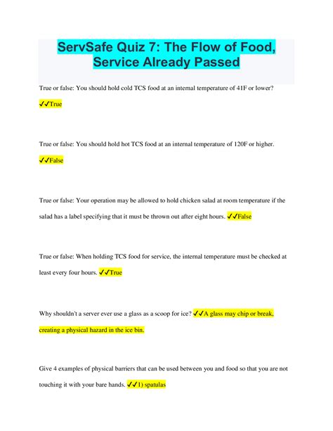 ServSafe Manager Exam Browsegrades