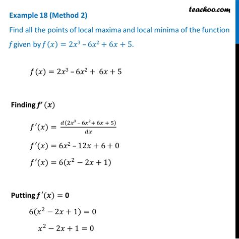 Example 18 Find All Points Of Local Maxima Minima CBSE