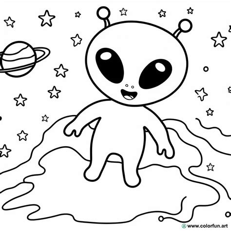 Coloriage Dextraterrestre Mignon à Télécharger Ou à Imprimer Gratuitement
