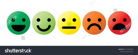 Basic Emoticons Set Five Facial Expression Stock Vector Royalty Free