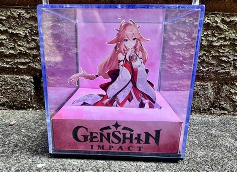 Genshin Impact Yae Miko 3d Game Cube Diorama Etsy