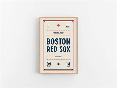 Boston Red Sox Ticket Print Wall Art Vintage Poster Red Sox