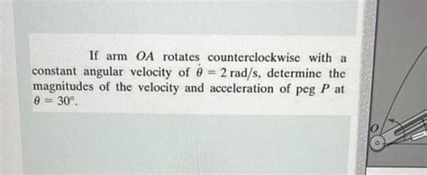 If Arm OA Rotates Counterclockwise With A Constant Chegg