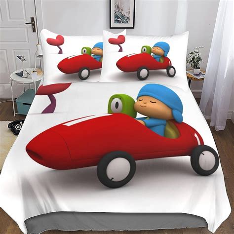 Entemah Pocoyo Bedding Duvet Cover Set3d Printed 3 Pieces Cute Animation Quilt Cover Soft