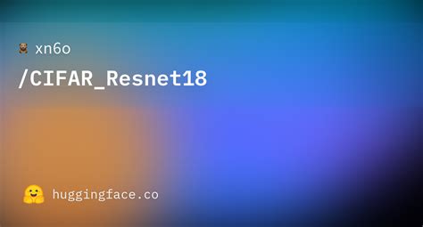Xn6o CIFAR Resnet18 Hugging Face