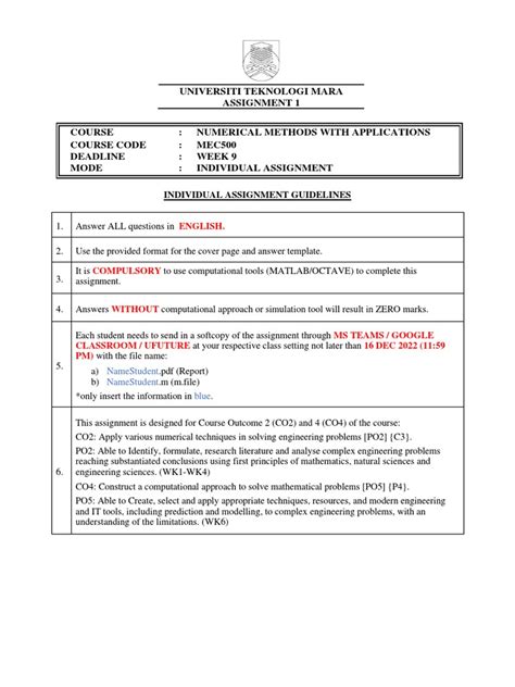 Numerical Methods With Application Assignment 1 Pdf Applied