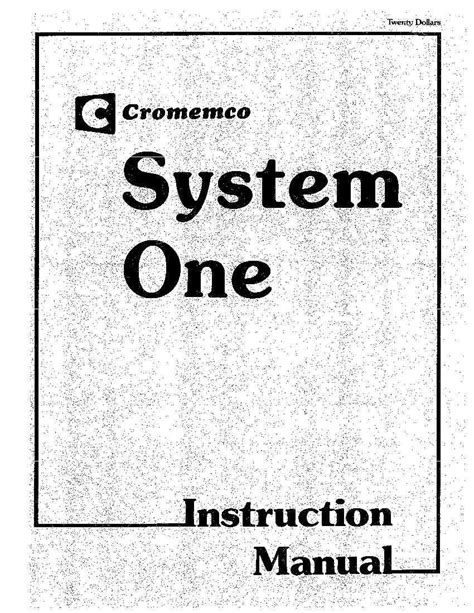 Cromemco System One Instruction Manual Vintage Computer
