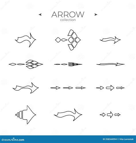 Line Arrow Icon Set Line Icons Collection Modern Vector Symbols