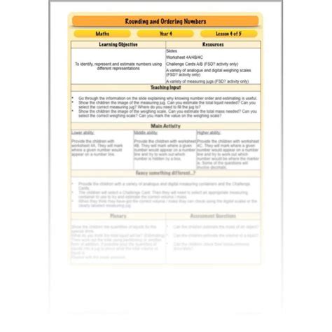 Rounding And Ordering Numbers Year 4 Place Value By Planbee