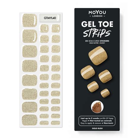 Moyou London Semi Cured Gel Nail Strips 32 Pcs Gel Wraps Easy Apply