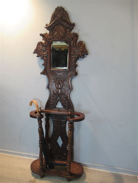 Victorian Carved Oak Hat Coat Hall Stand