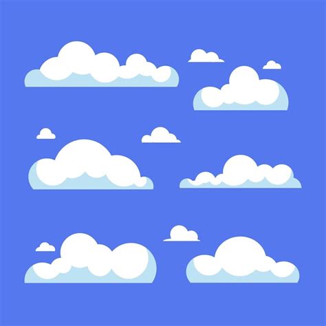 Free Vector Flat Design Cloud Set