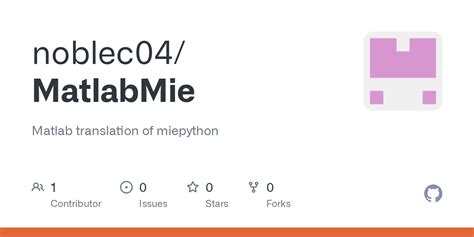 Github Noblec04matlabmie Matlab Translation Of Miepython · Github